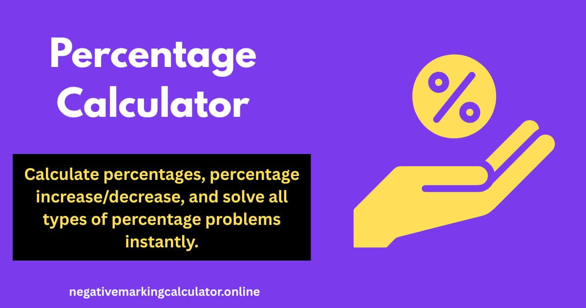 Percentage Calculator Calculate Percentage Online Easy Fast